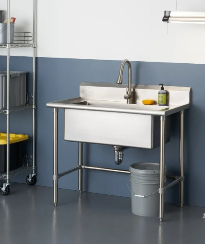 TRINITY 32 in. x 16 in. Stainless-steel Utility Sink