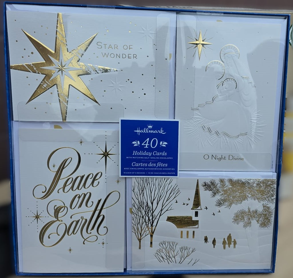 HALLMARK 40 HOLIDAY CARDS 10 EACH OF 4 DESIGNS