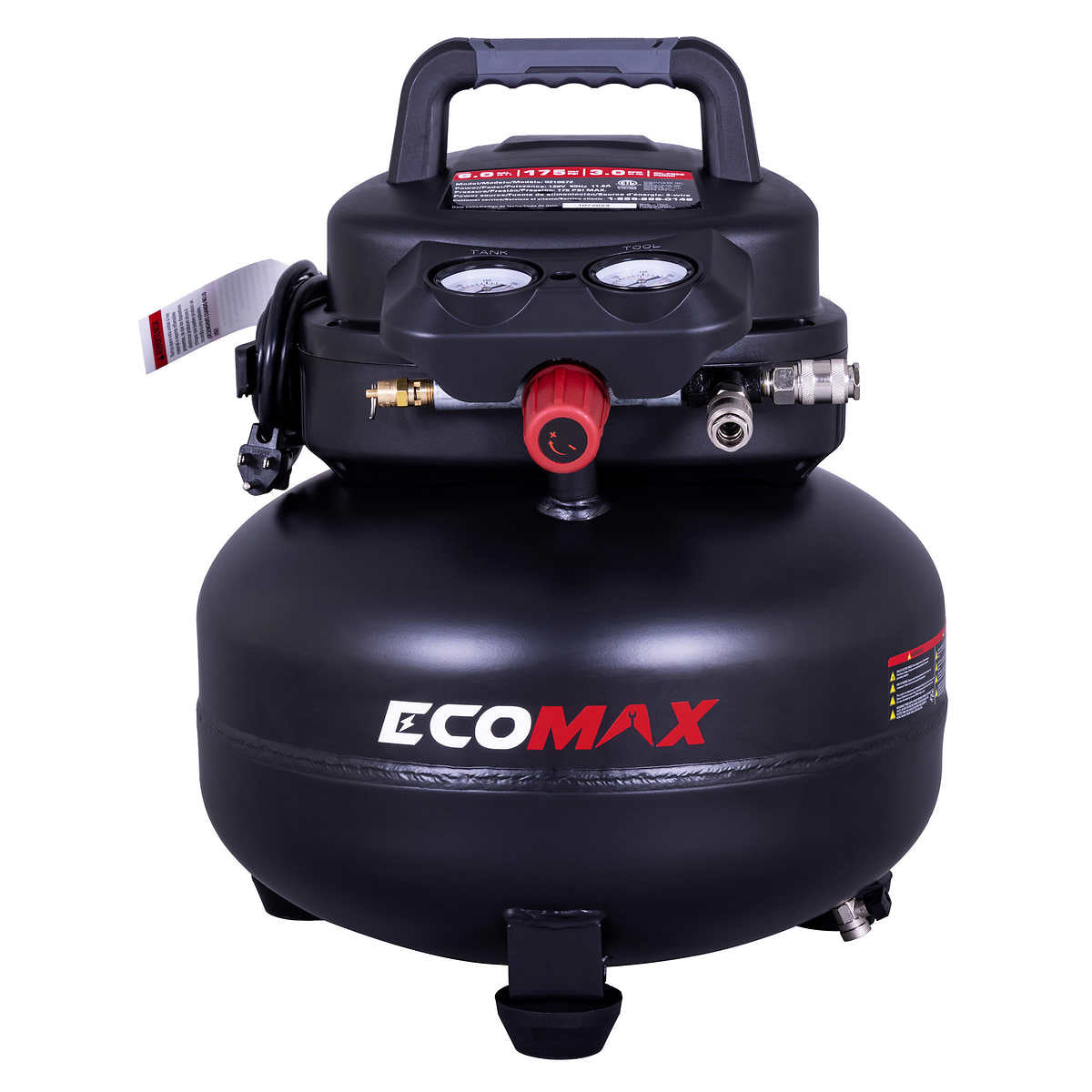 Ecomax 6Gal Pancake Air Compressor 1.5HP